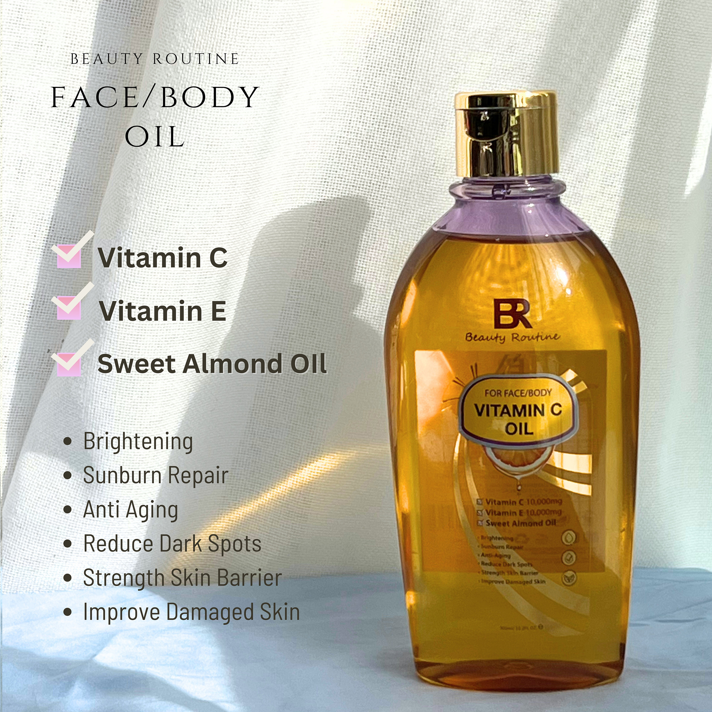 VITAMIN C BRIGHTENING FACE/BODY OIL – beautyroutinecosmetics